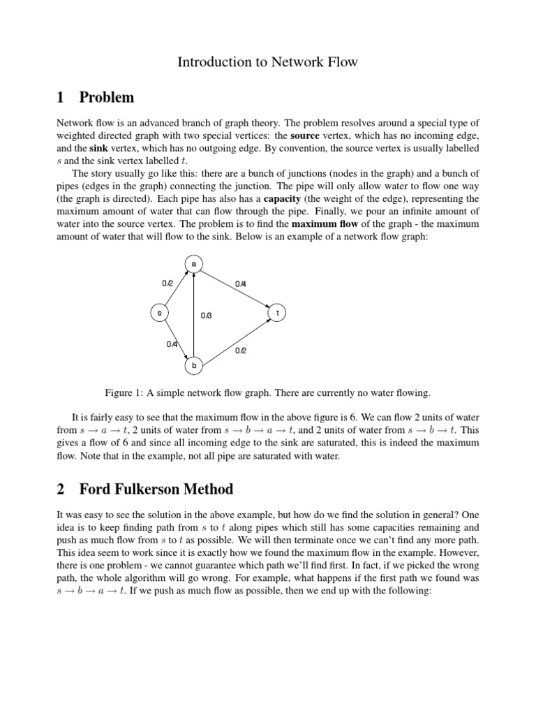Introduction To Network Flow 1 Problem | PDF | Vertex (Graph Theory ...