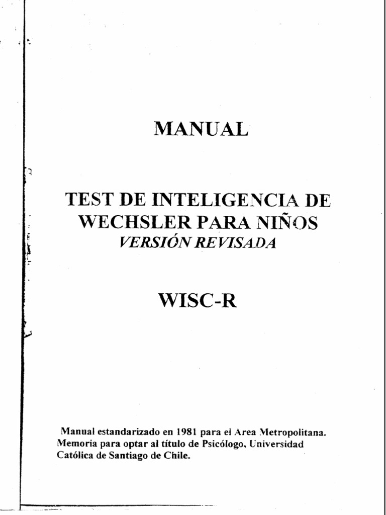 Manual Wisc R | PDF