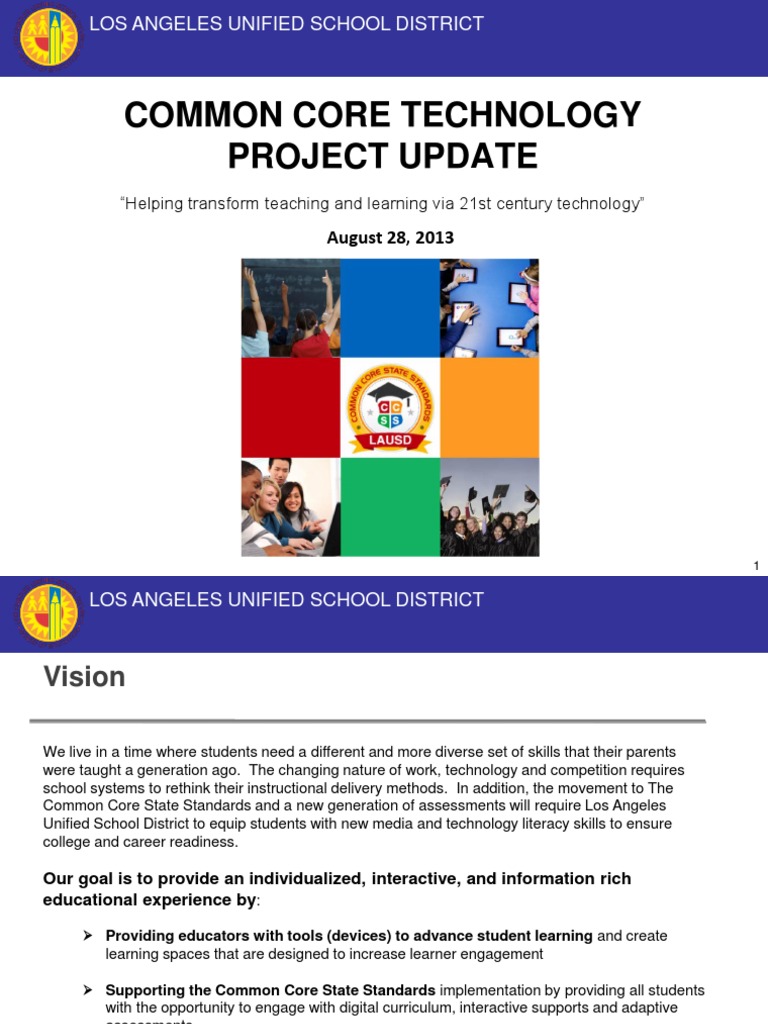 LAUSD Common Core Technology Project Update | PDF | Common Core State ...