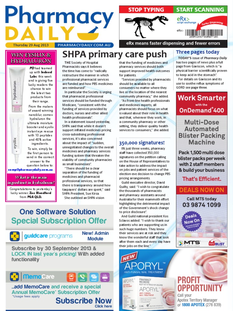 SHPA Primary Care Push: Special Subscription Offer | PDF | Pharmacy ...