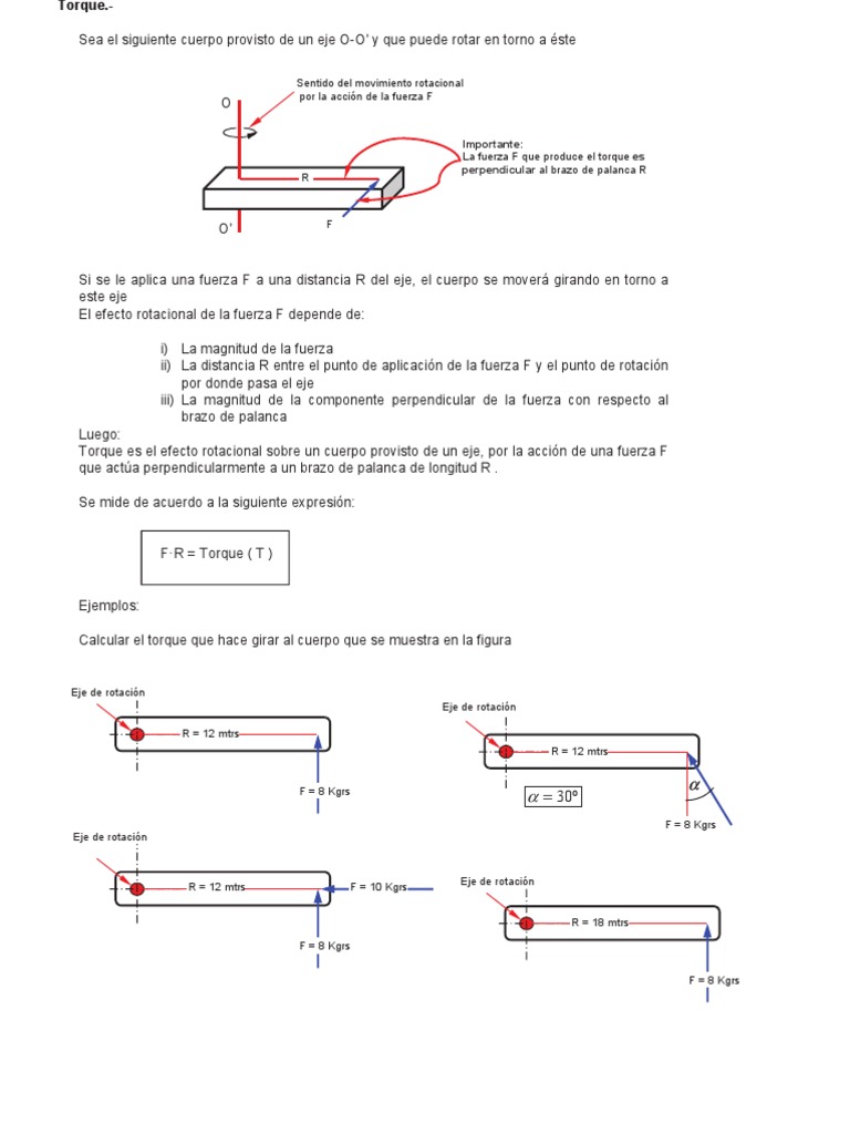 Concepto de Torque, Trabajo y Potencia PRELIMINAR | Descargar gratis ...