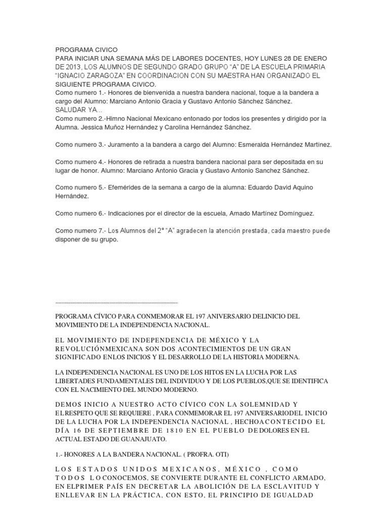 Programa Civico 15 de Septiembre | PDF