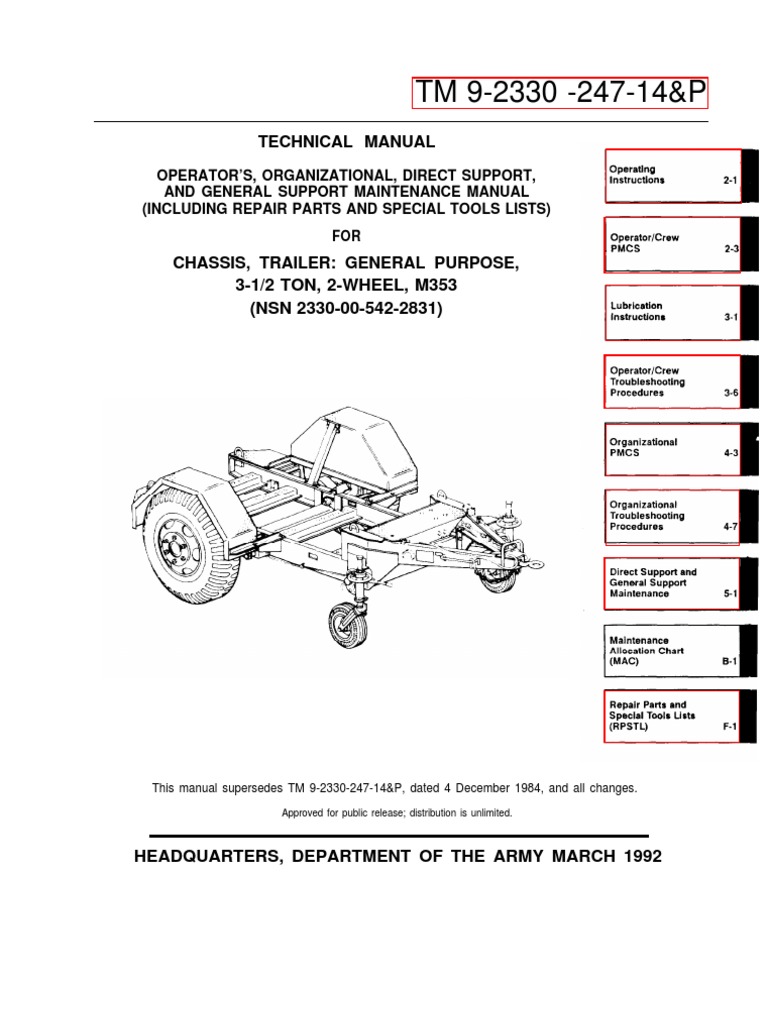 TM 9-2330-247-14P M353 | PDF | Trailer (Vehicle) | Transportation ...