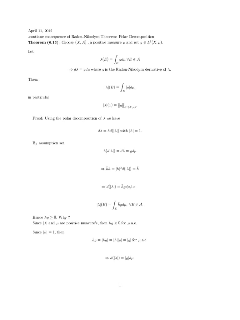 Lecture Notes in Measure Theory | PDF | Measure (Mathematics ...