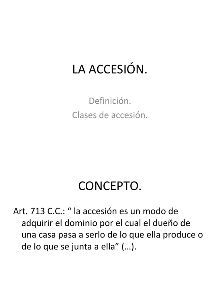 La Accesión | PDF | Propiedad | Derecho y economía