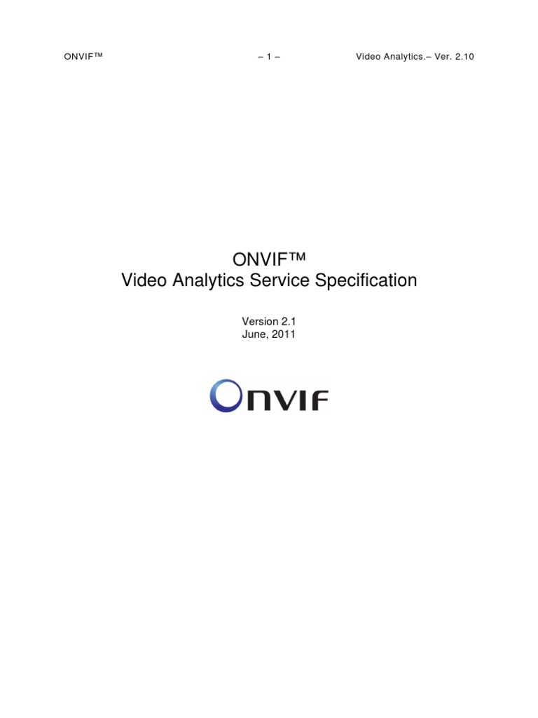 ONVIF VideoAnalytics Service Spec v210 | PDF | Interface (Computing ...