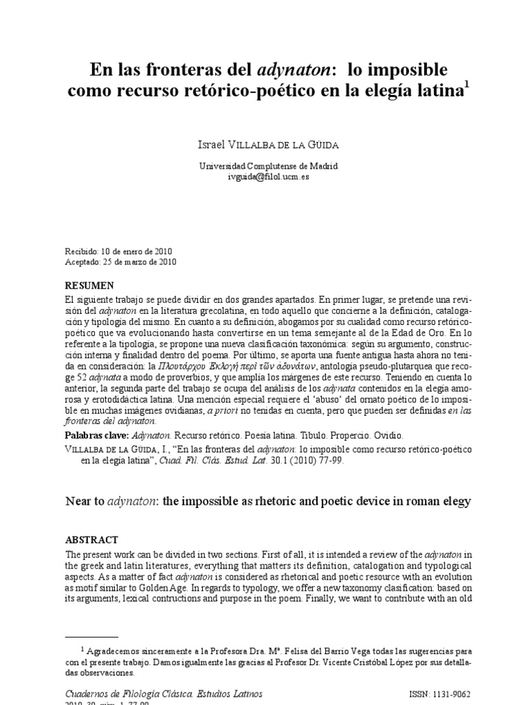 Adynaton en Literatura Grecolatina | PDF | Idiomas | Science