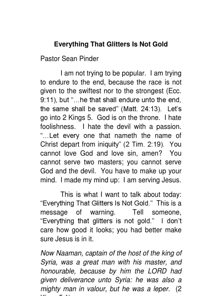 Everything That Glitters Is Not Gold | PDF | Saul | Samuel
