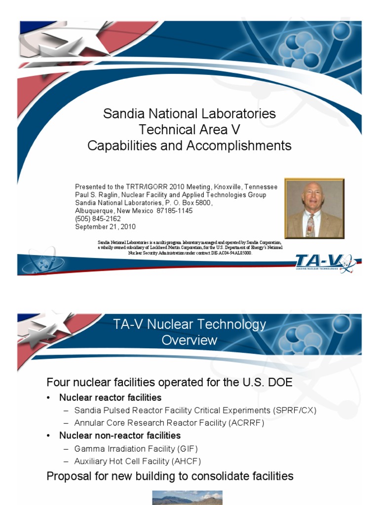 Sandia National Labs Nuclear Facilities Overview | PDF | Nuclear Power ...