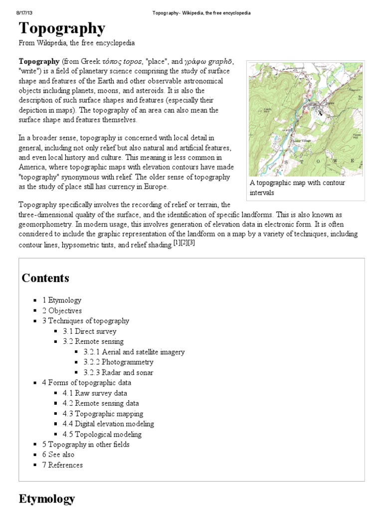 Topography | PDF | Topography | Geomatics