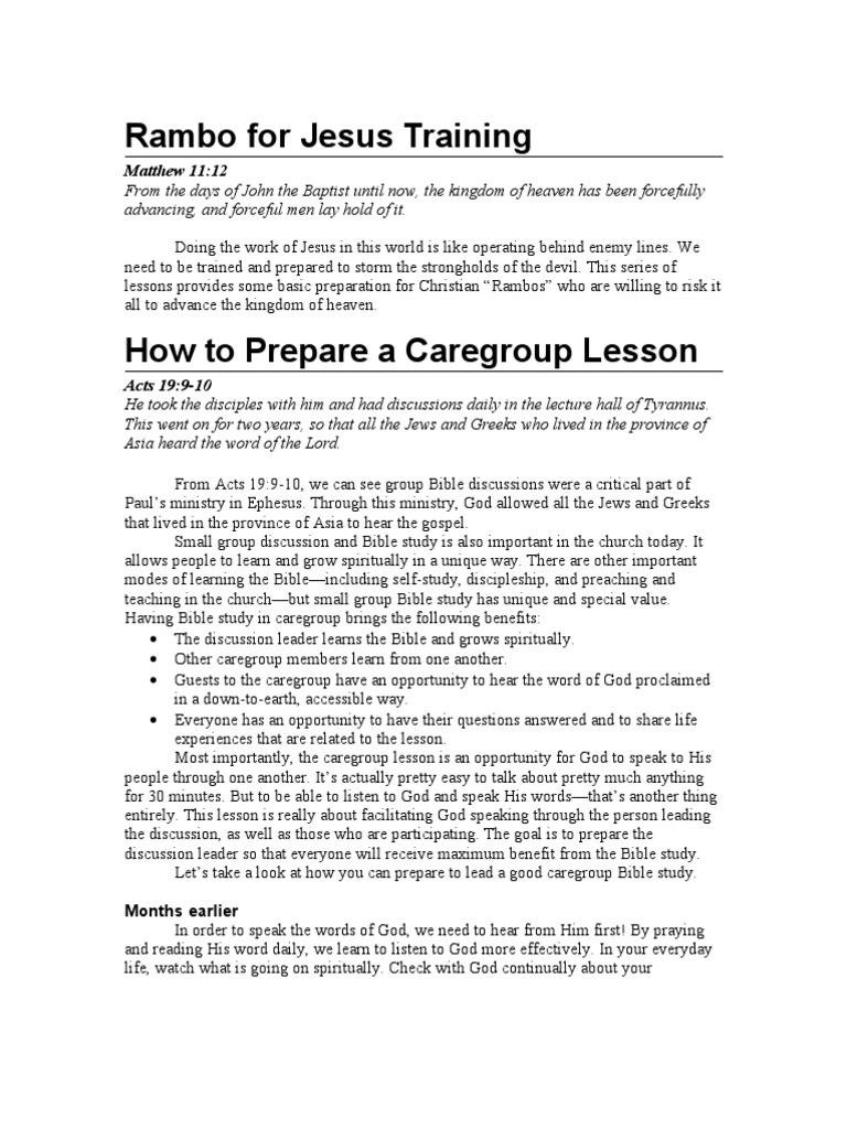How To Prepare A Bible Study Lesson | PDF | Disciple (Christianity ...
