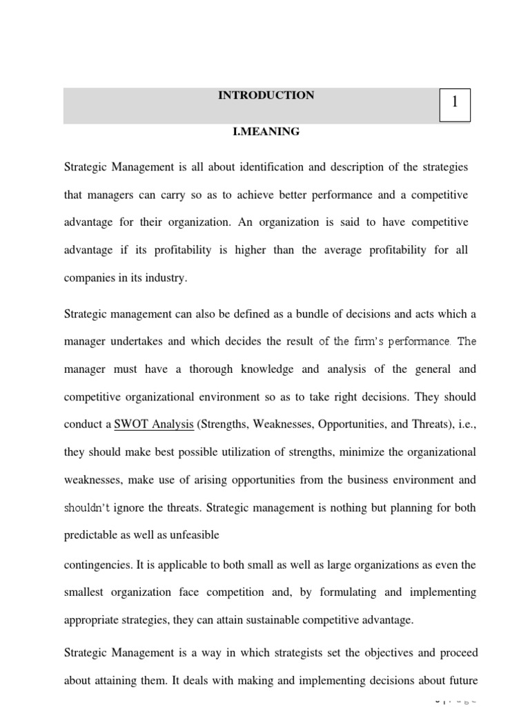 Understanding Strategic Management Concepts | PDF