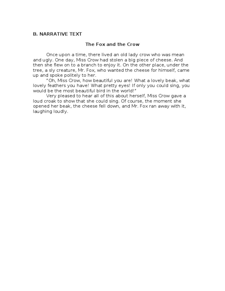 The Fox and the Crow Fable Summary | PDF