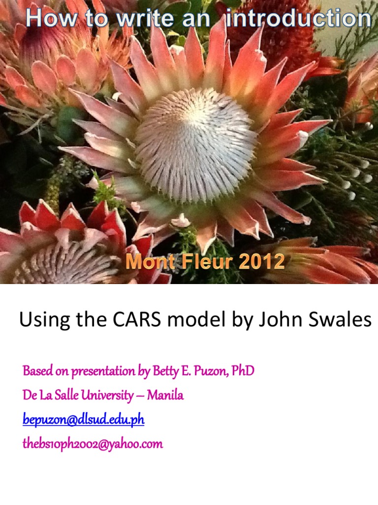 Mont Fleur Swales CARS Model | PDF | Academic Publishing | Thesis