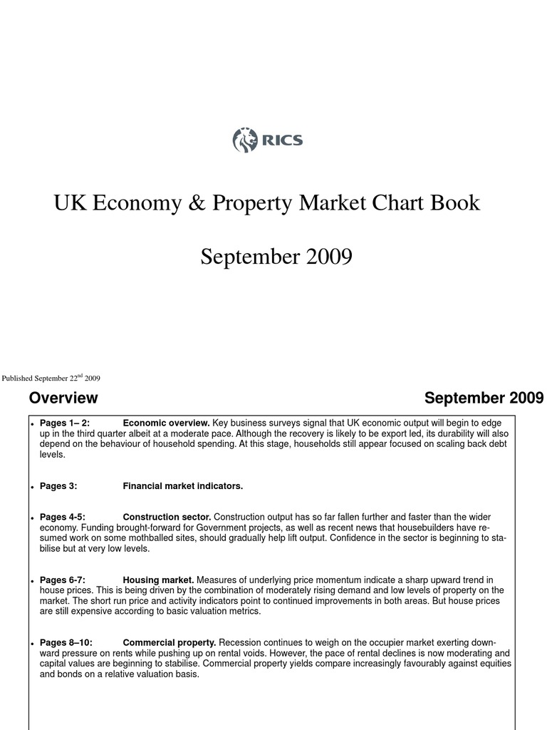 UK Economy & Property Market Chart Book September 2009 | PDF | Real ...