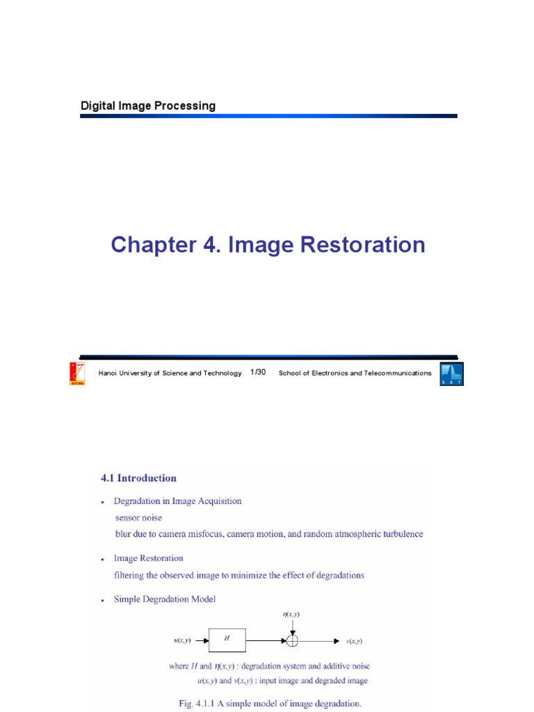Chapter 4. Image Restoration | PDF | Electronics | Electricity