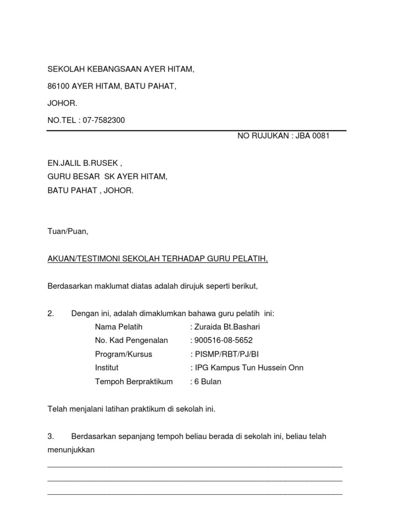 Contoh Testimoni | PDF