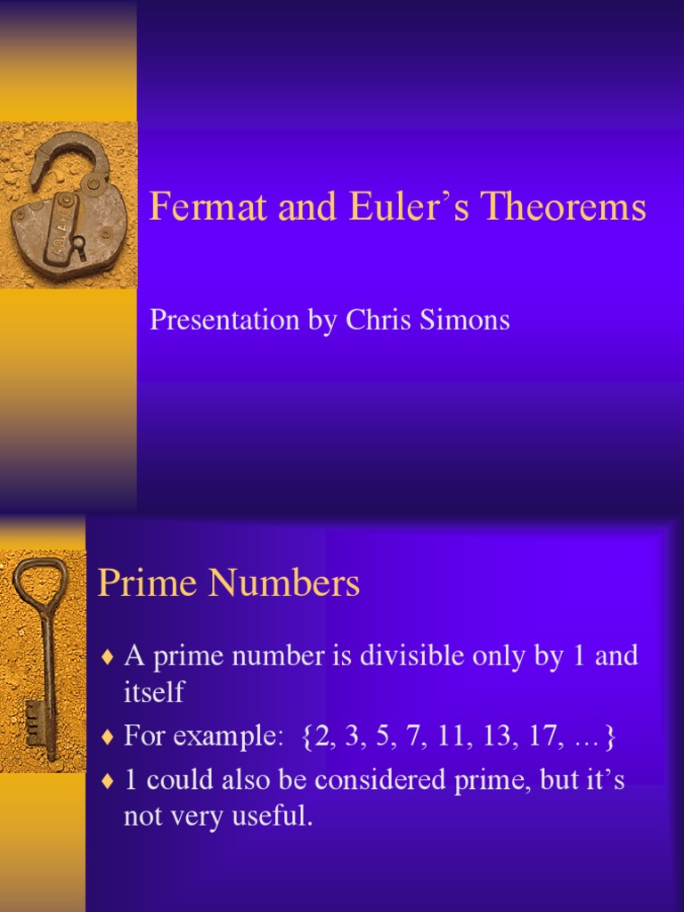 Fermat and Euler Ts Theorems.ppt | Prime Number | Number Theory
