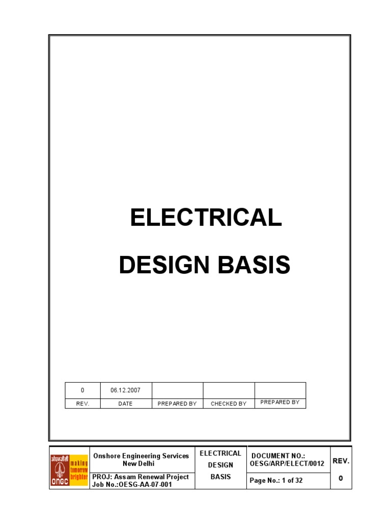 12 Electrical Design Basis PDF | PDF | Electric Power Distribution ...