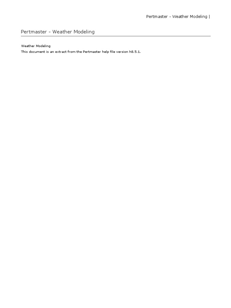 Pert Master Weather Modeling | PDF | Risk | Microsoft Excel