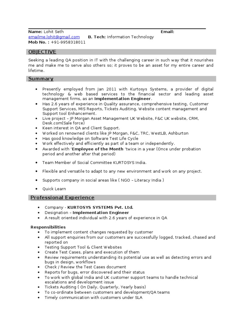 QA Testing Resume | PDF | Salesforce.Com | Customer Relationship Management