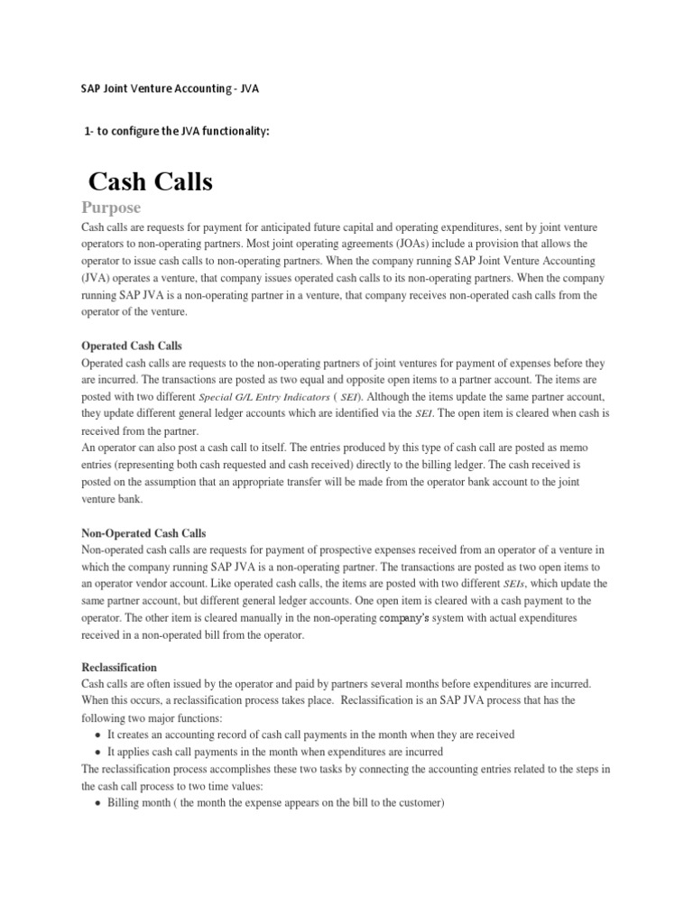 Cash Calls | PDF | Expense | Sap Se