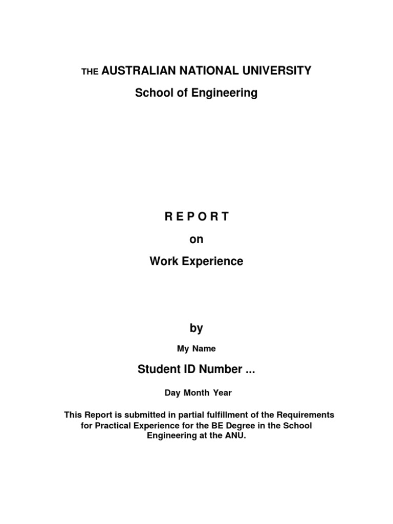 Work Experience Report Template | Download Free PDF | Engineer | Employment