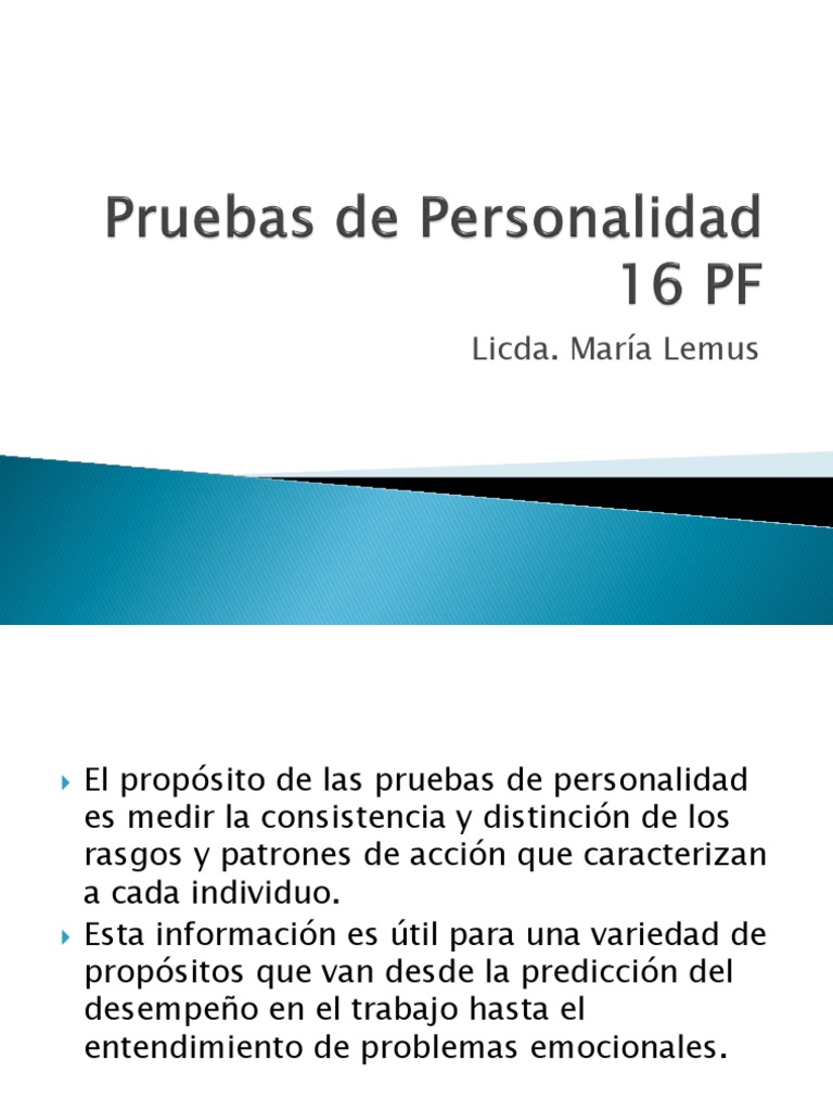 Pruebas de Personalidad 16 PF | Aparición | Science