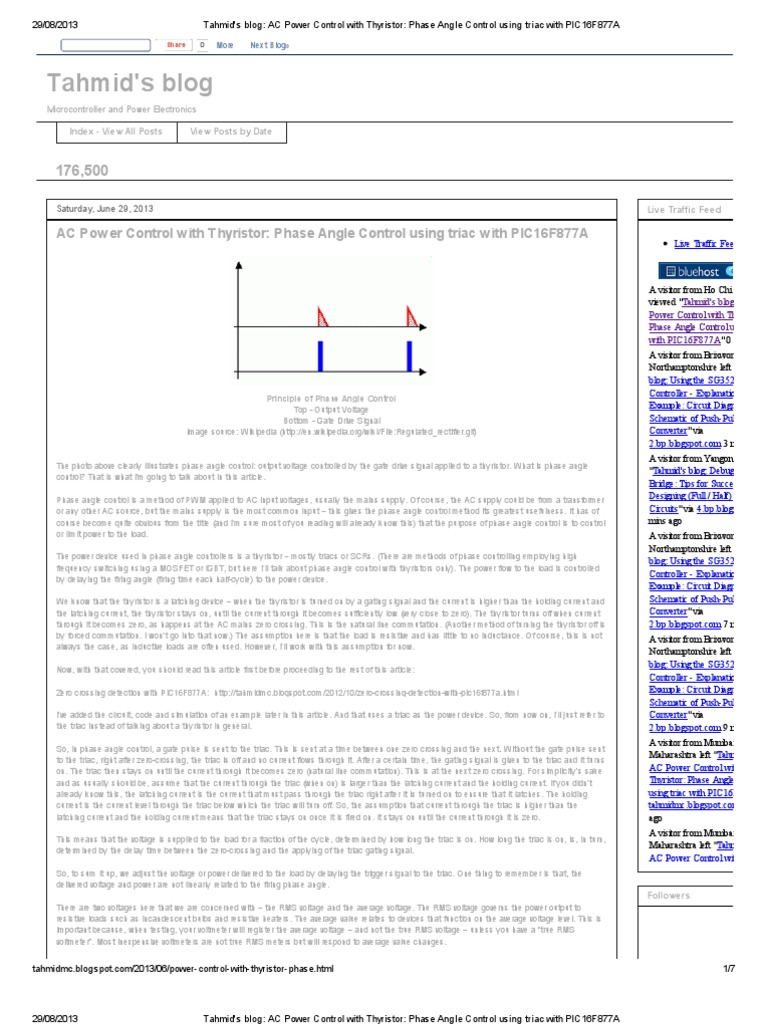 Tahmid's Blog - AC Power Control With Thyristor - Phase Angle Control ...