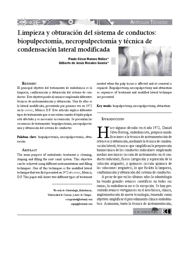 Biopulpectomia y Necropulpectomia | PDF | Especialidades Medicas ...