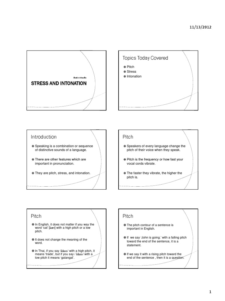 Stress and Intonation | Stress (Linguistics) | Phonology