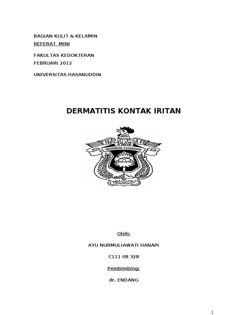Dermatitis Kontak Iritan | PDF