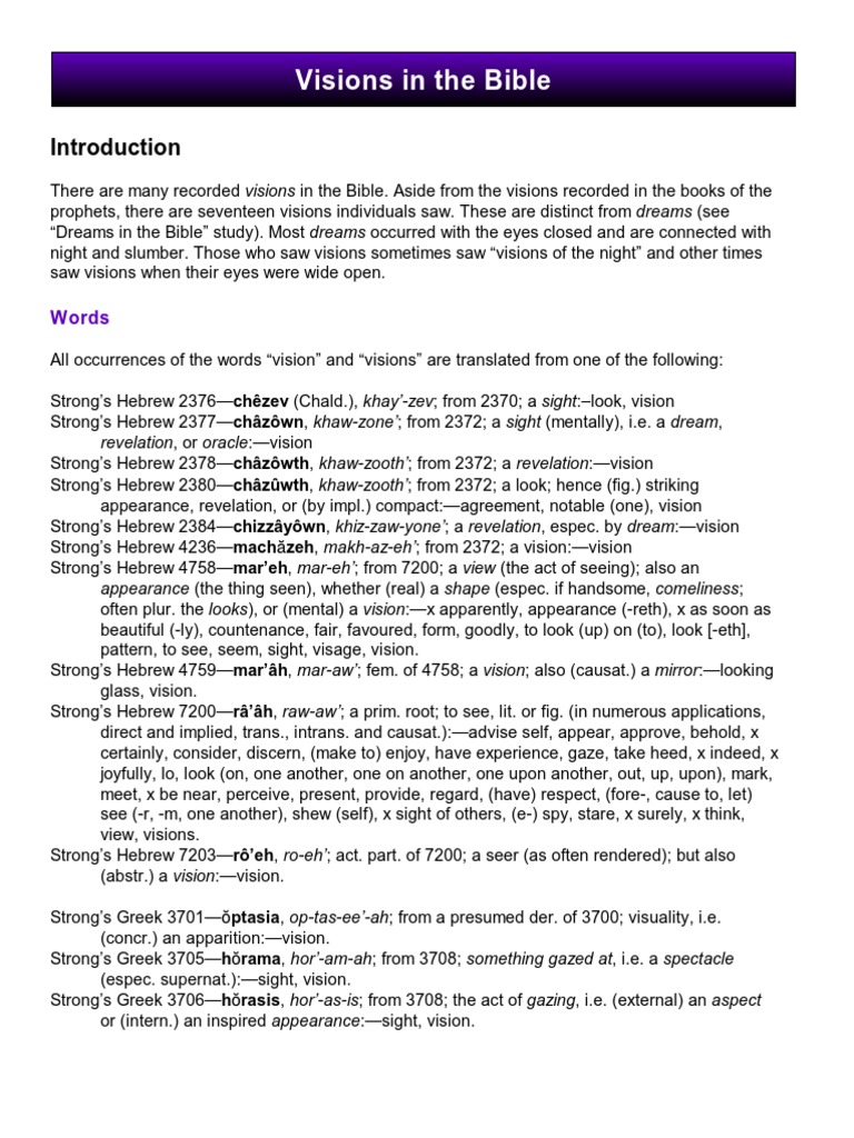 Visions in The Bible | PDF | Daniel (Biblical Figure) | Shadrach ...