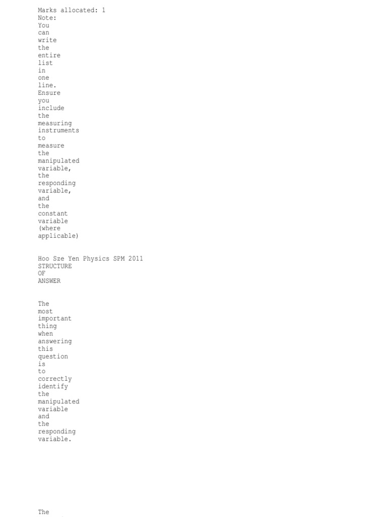 SPM Physics Paper 3 | PDF | Experiment | Scientific Method