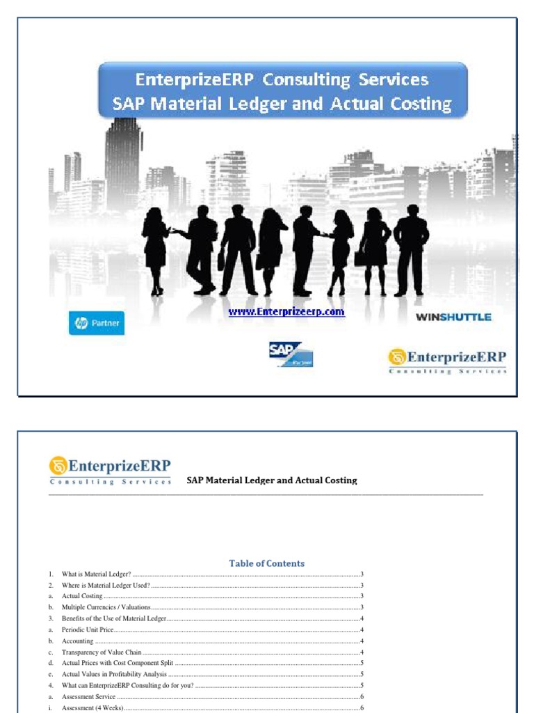 SAP Material Ledger and Actual Costing | PDF | Valuation (Finance ...