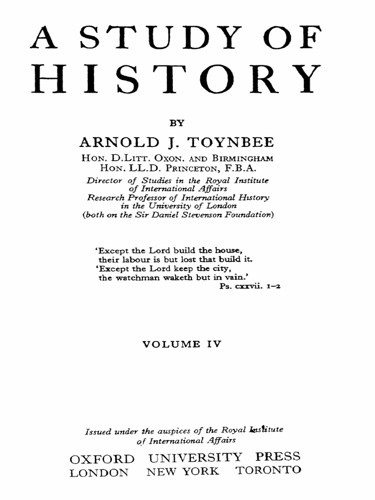 A Study of History: Volume 4 (Arnold J. Toynbee) | PDF
