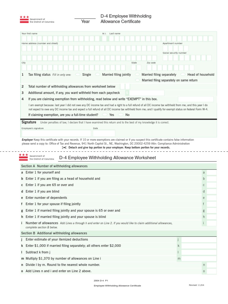 Tax Form DC - 1 | PDF | Withholding Tax | Public Finance
