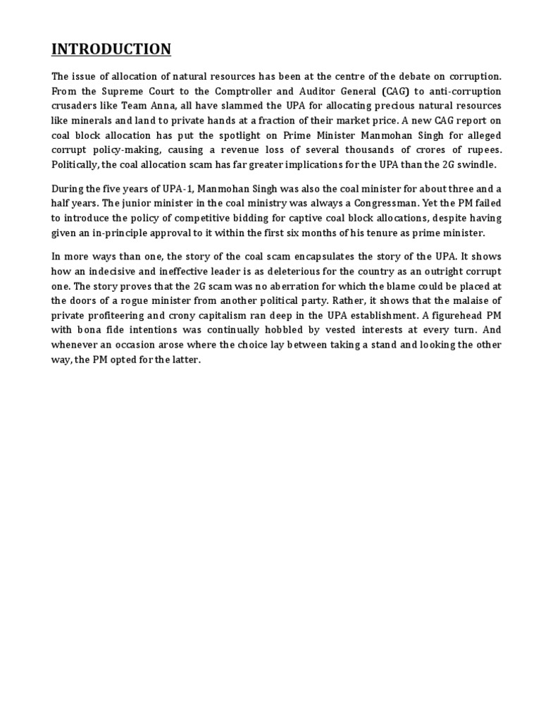 Flaws in India's Coal Allocation Process | PDF | Government | Corrupt ...