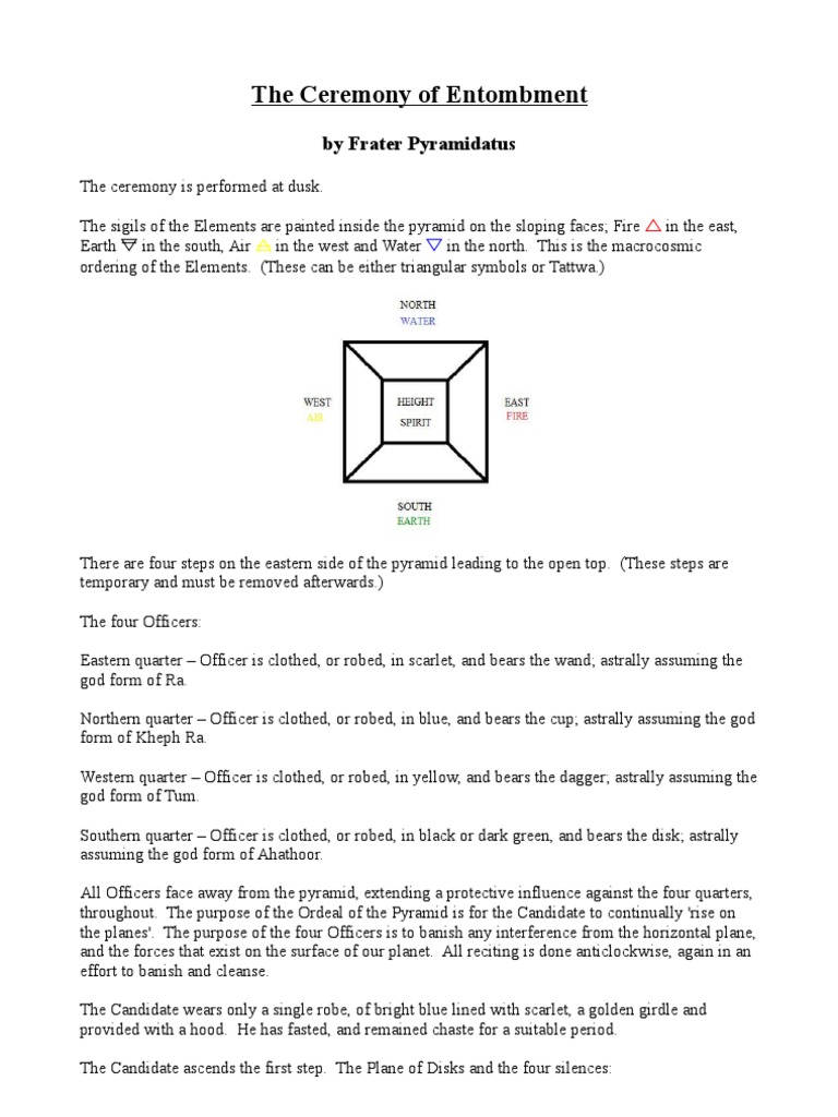 Ceremony of Entombment Explained | PDF | Thelema | Aleister Crowley