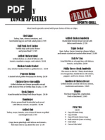 Menu For Joey Kramer's Rockin' and Roastin' Cafe and Restaurant - at ...