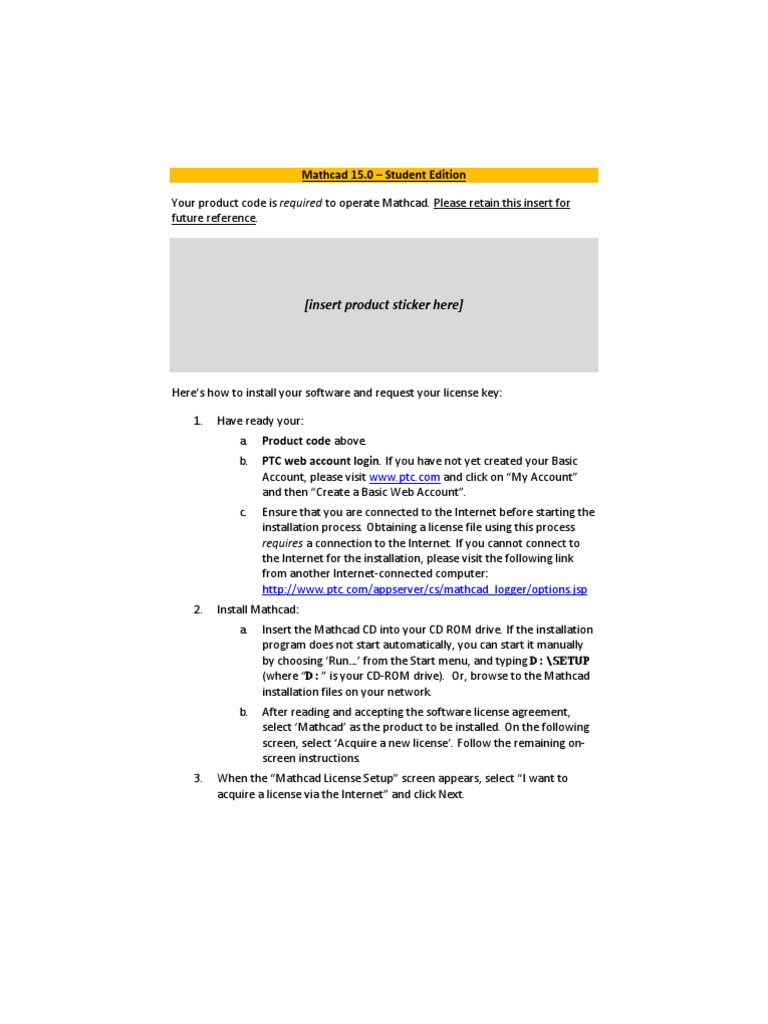 Math Cad 15 Student Edition Installation | PDF | Internet | World Wide Web