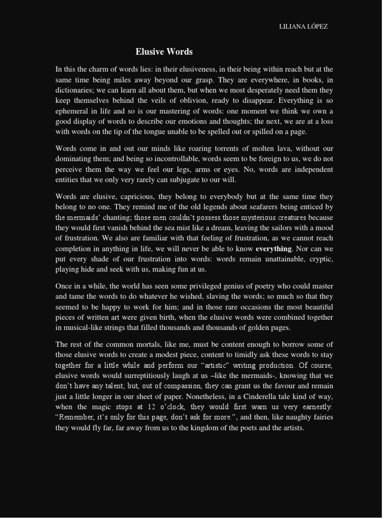 Elusive Words | PDF