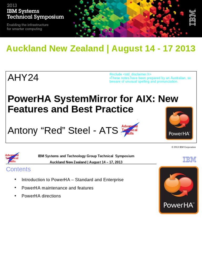 PowerHA SystemMirror For AIX: New Features and Best Practice | PDF | Computer Cluster | Computer ...