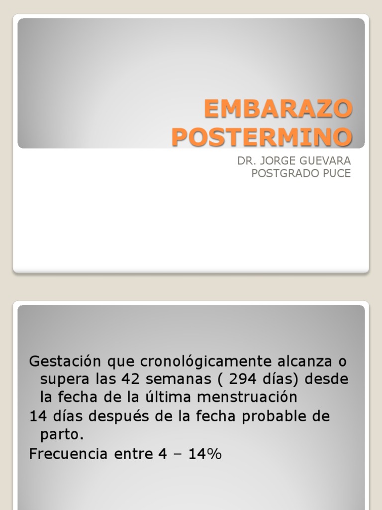 Embarazo Postermino | PDF | El embarazo | Parto