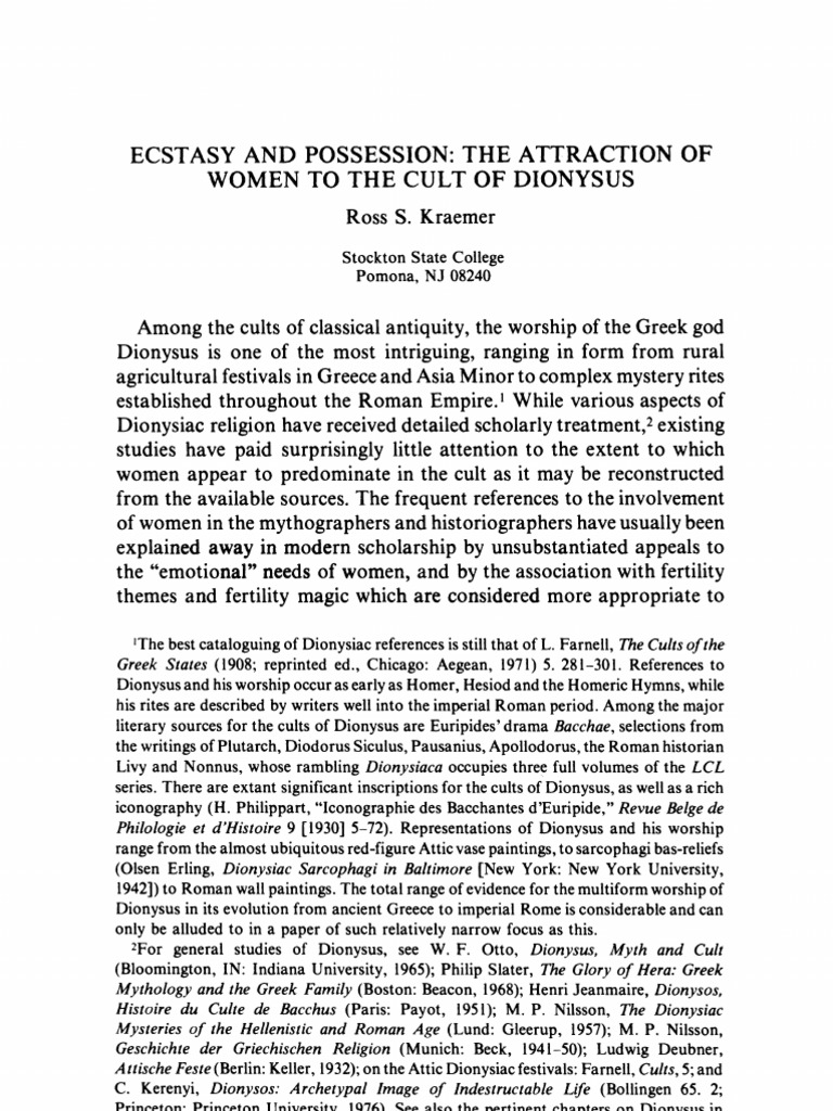 Ecstasy and Possession - The Attraction of Women To The Cult of ...