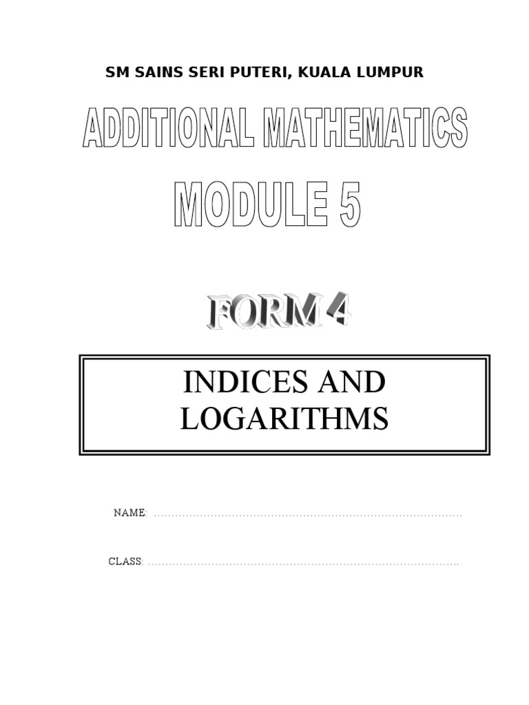 Indices Log Pdf Logarithm Exponentiation 2723