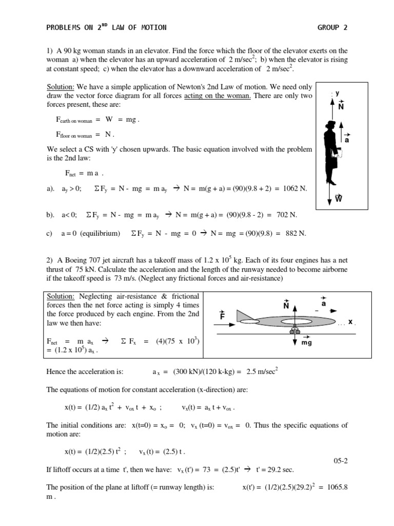 Problems On 2nd Law of Motion | PDF | Acceleration | Force