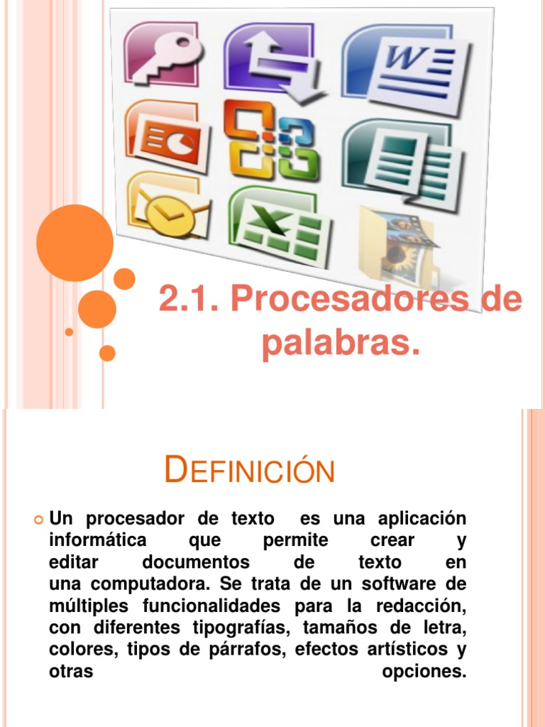 Procesadores de Palabras | PDF | Procesador de textos | Unidad Central de procesamiento