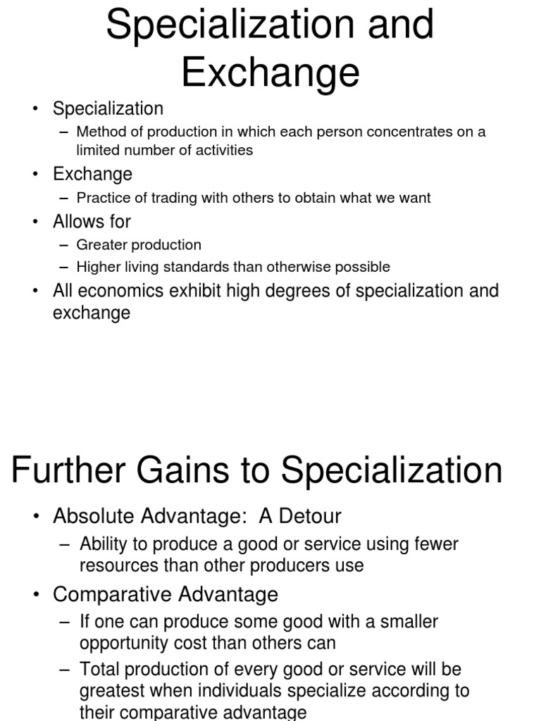 Specialization and Exchange | PDF | Economic System | Economic Planning