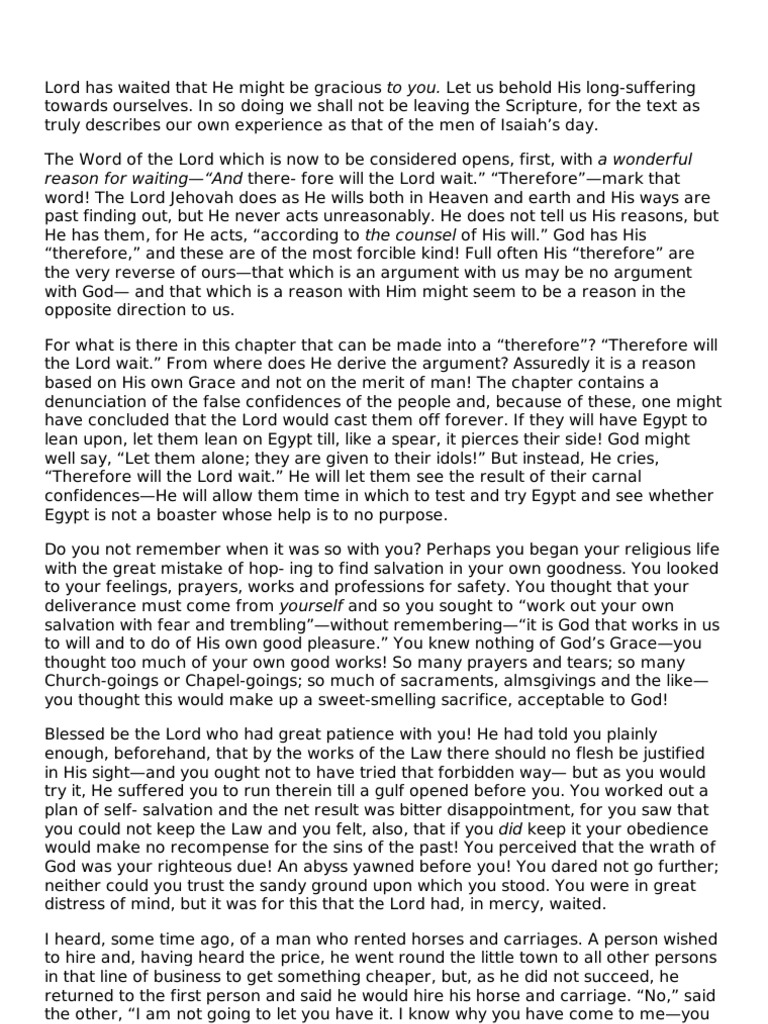 Waiting On The Lord | PDF | Grace In Christianity | Salvation